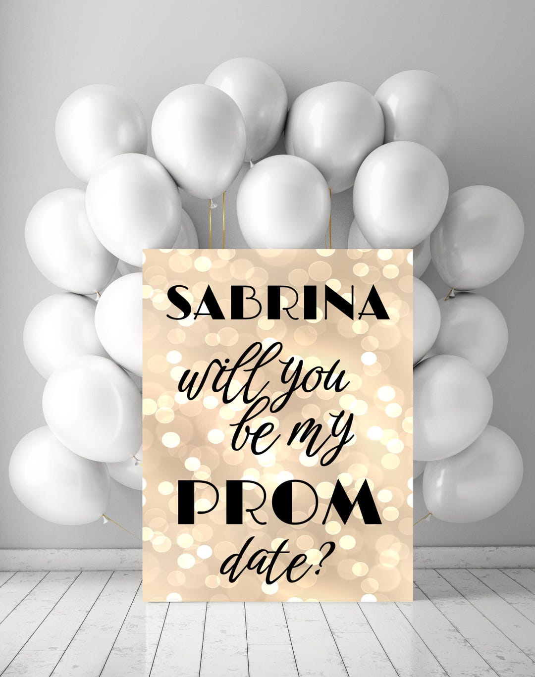 Personalized Printable Gold Bokeh Promposal With Custom Name, Prom ...