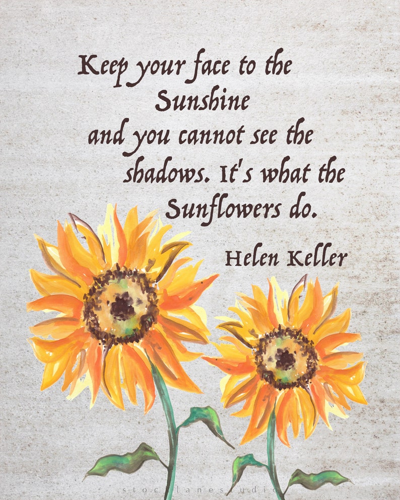 Sunflower Helen Keller Printable Inspirational Quote Art - Etsy