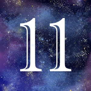 Printable Number 11, Blue 11th Birthday Party Space Decorations, 11 ...