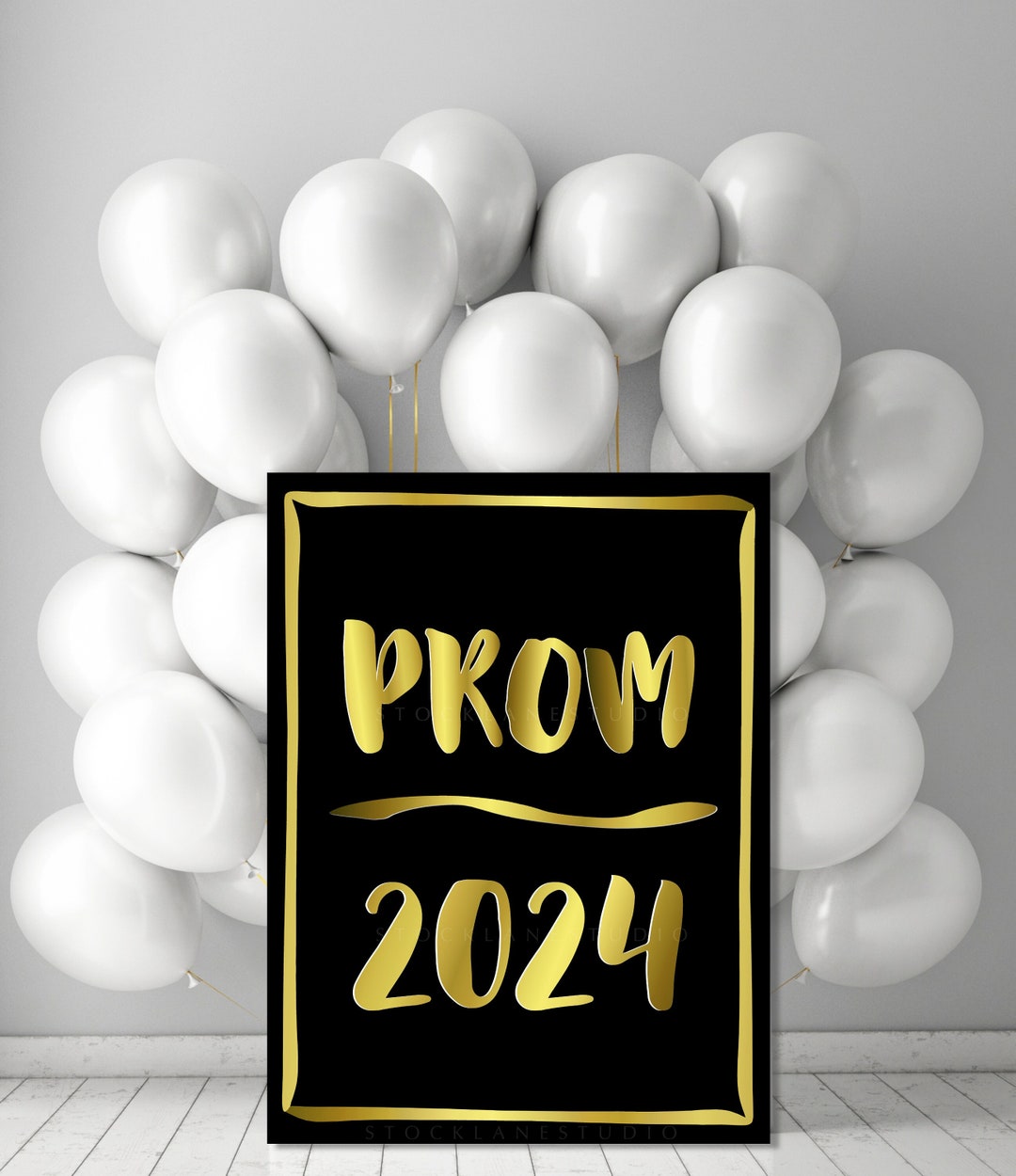 Printable High School Prom 2024 Poster in Black and Gold, DIY Digital ...