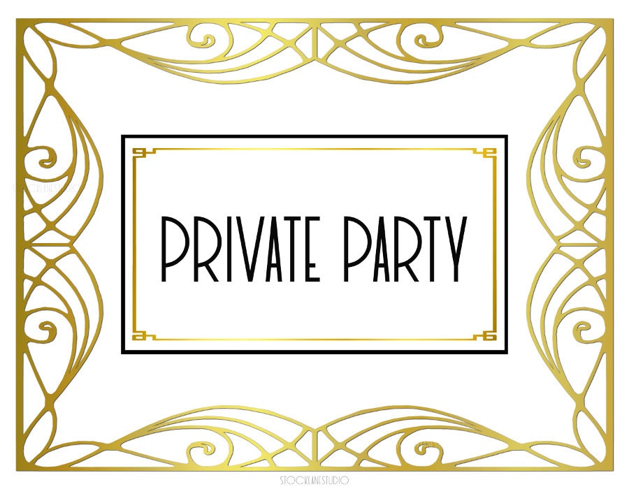 Printable Private Party Event Sign Rose Gold Art Party Decor | Etsy
