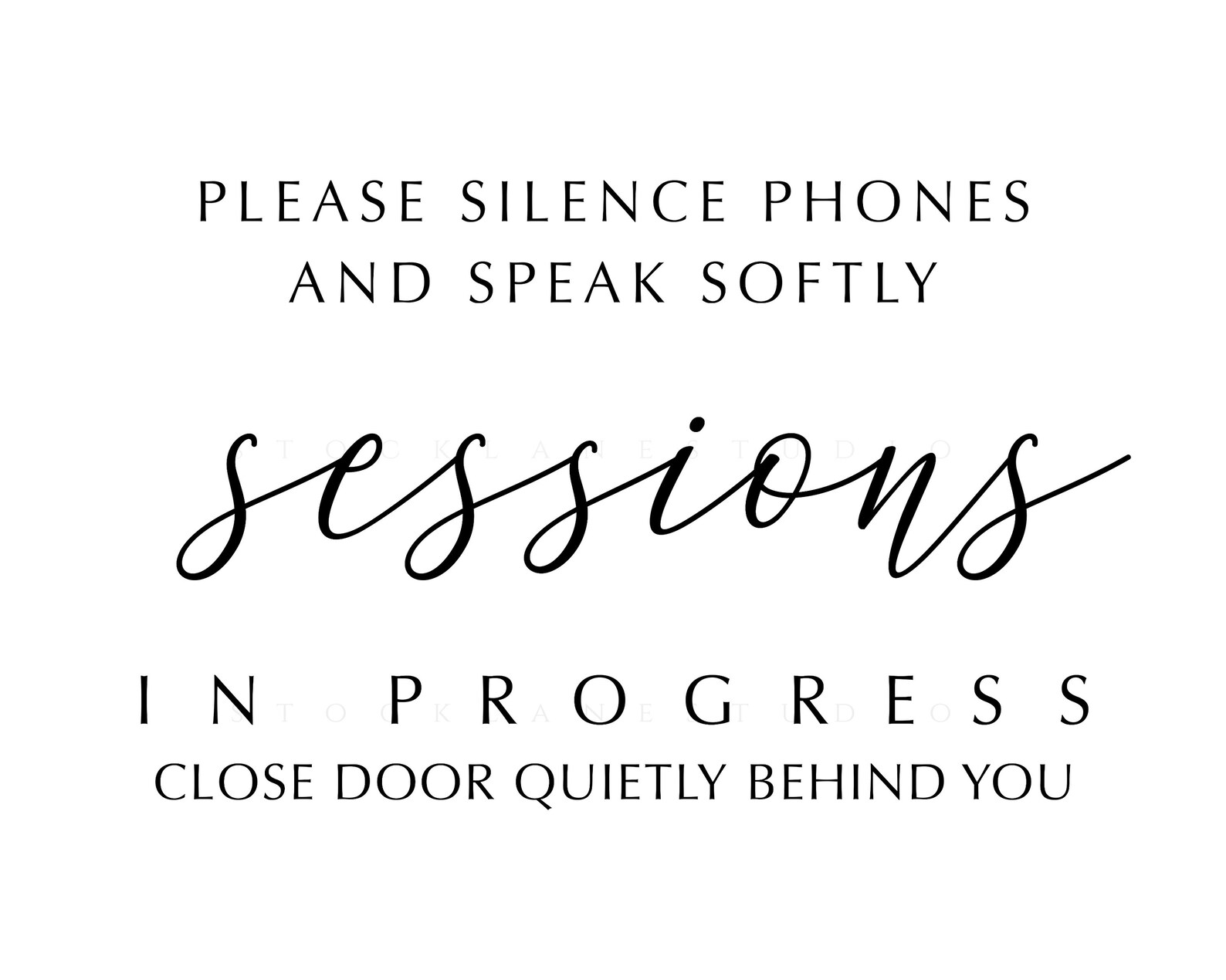 Printable Quiet Sign Silence Phones Speak Softly Sessions in - Etsy