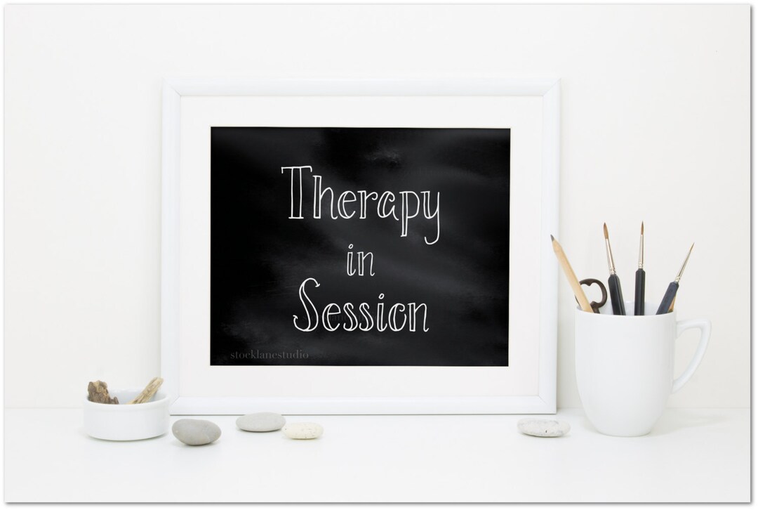 Therapy in Session, Printable Black White Office Door Sign, Do Not ...