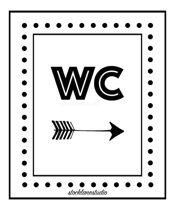 Cartello Bagno Stampabile Con Freccia Immagini Di Cartello Wc