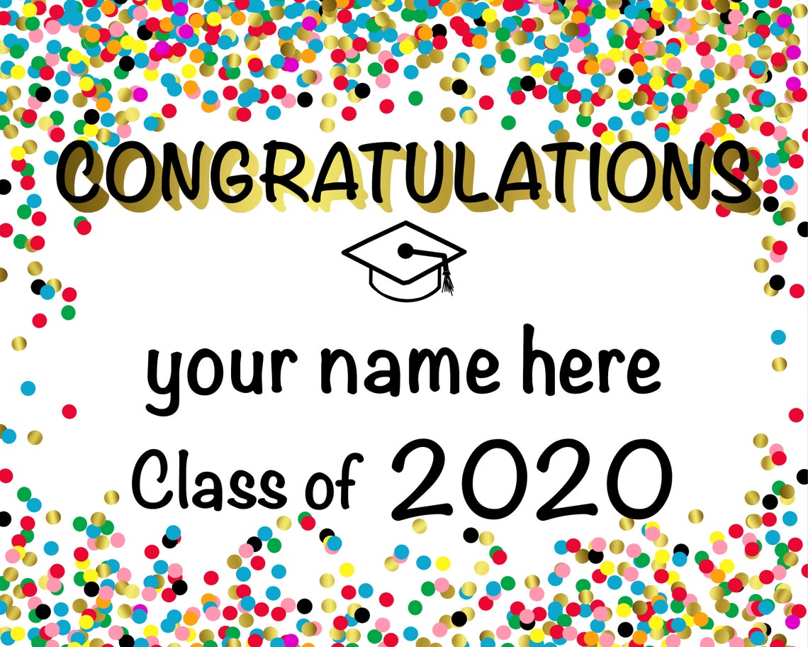 Printable Happy Retirement Customized Sign With Confetti Background ...