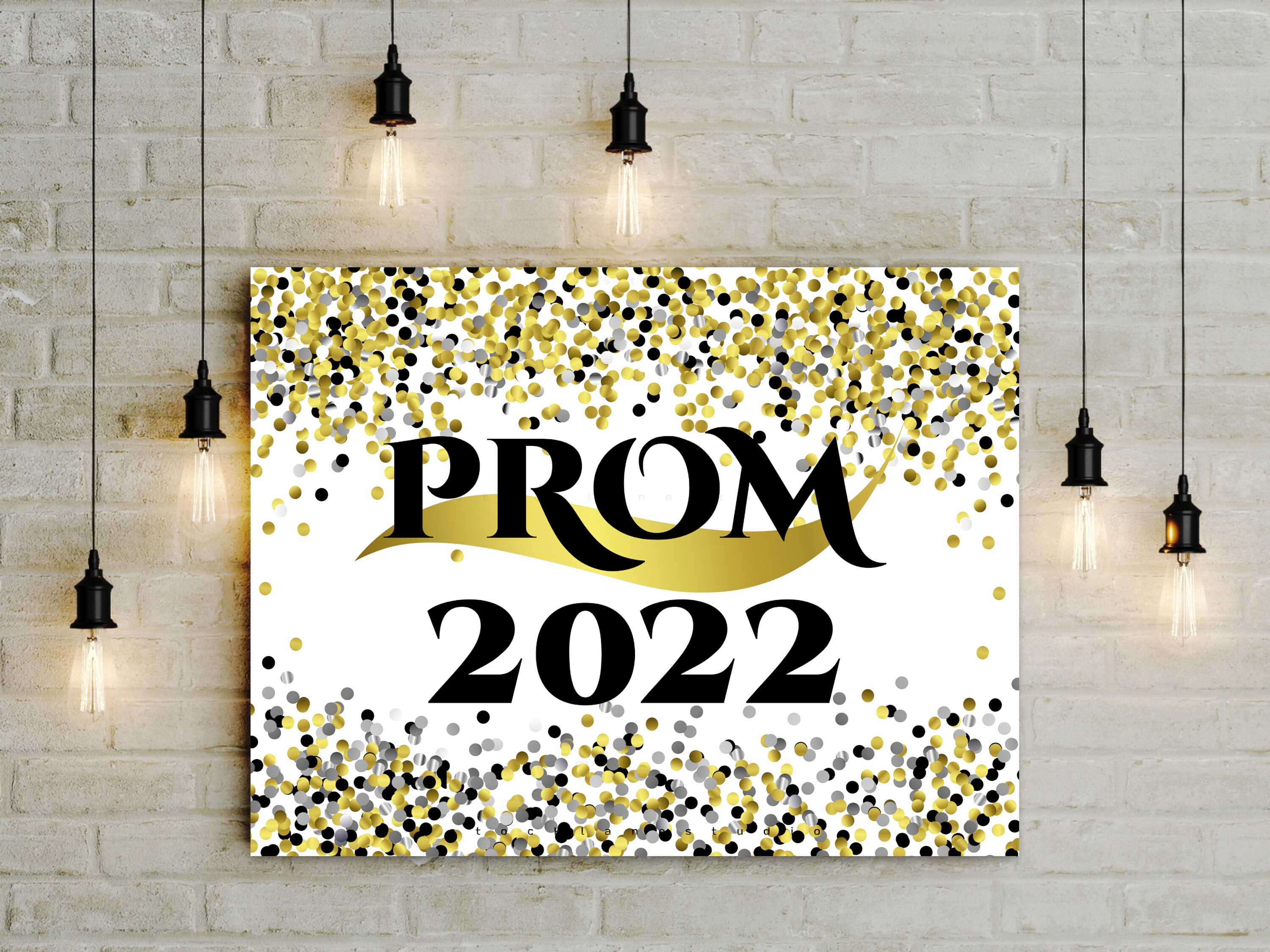 Printable Prom 2022 Poster Yard Sign Banner Gold Silver | Etsy Canada
