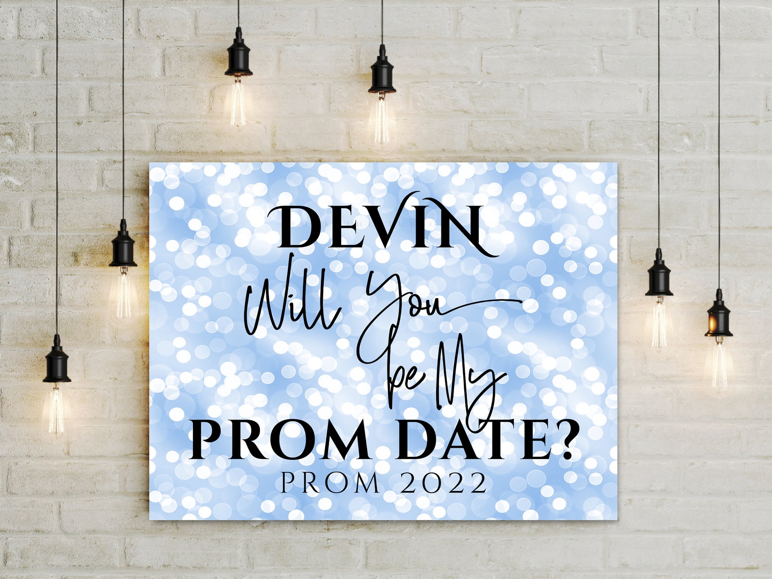Custom Printable Promposal Sign Will You Be My Prom Date - Etsy