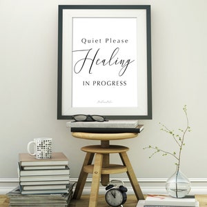Quiet Please Healing in Progress Printable Black White Do Not Disturb ...