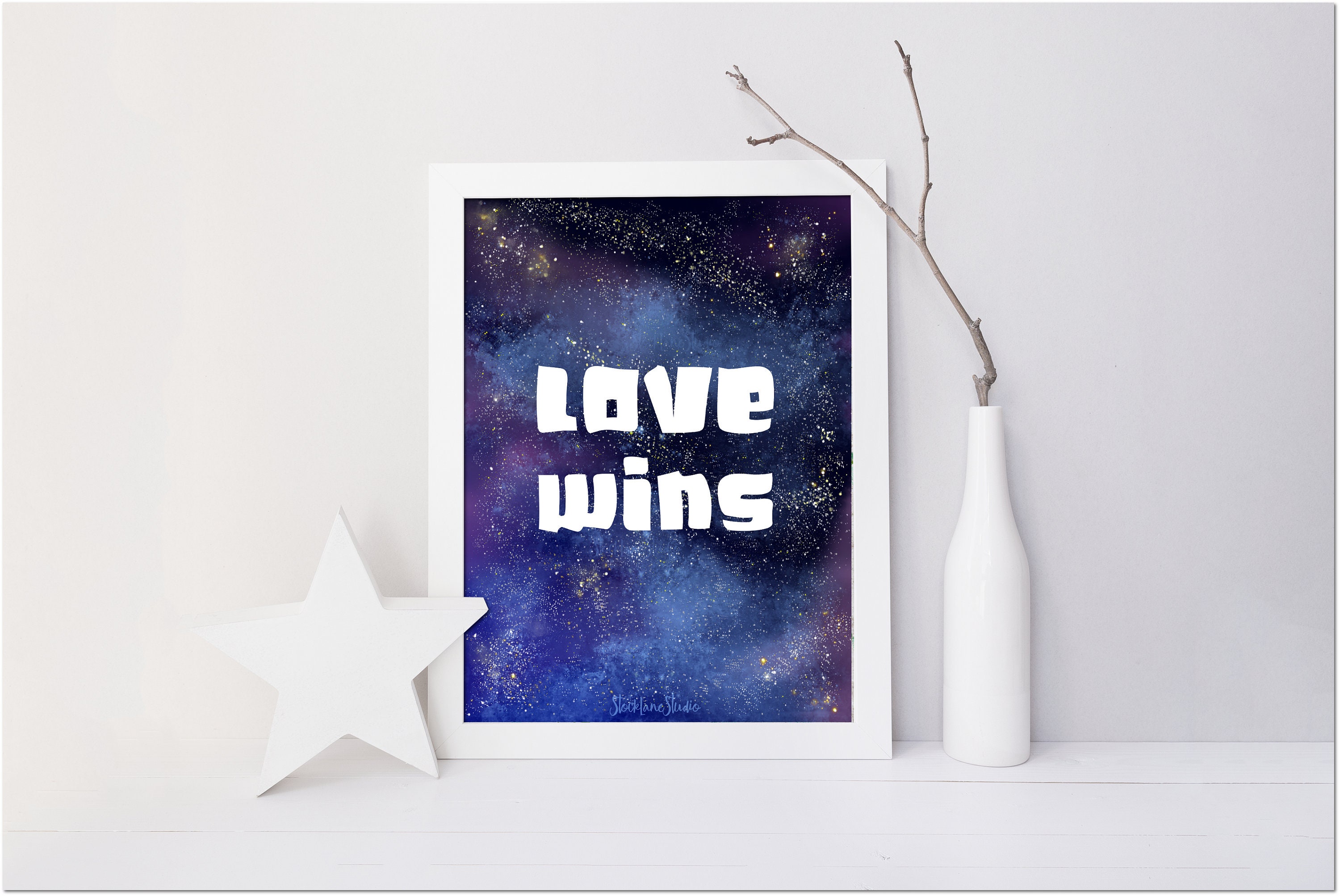 Printable Love You Forever Romantic Quote Art Digital Galaxy | Etsy