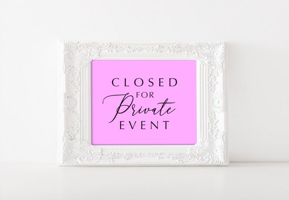 Printable Closed for Private Event Sign in Pink and Black Do - Etsy UK