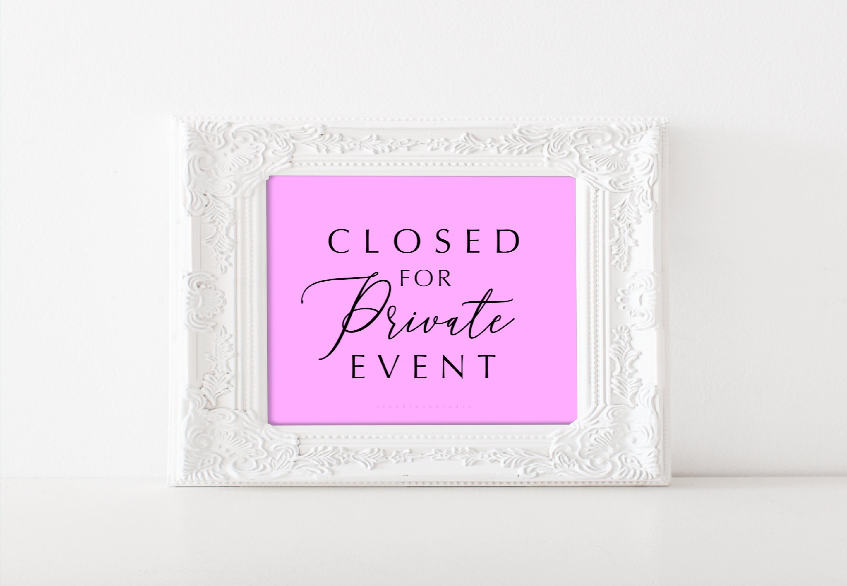 Printable Closed for Private Event Sign in Pink and Black Do - Etsy UK
