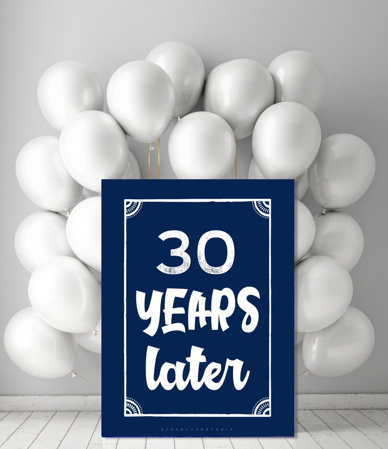 Printable Party Decorations Blue 30 Years Later Class Reunion - Etsy
