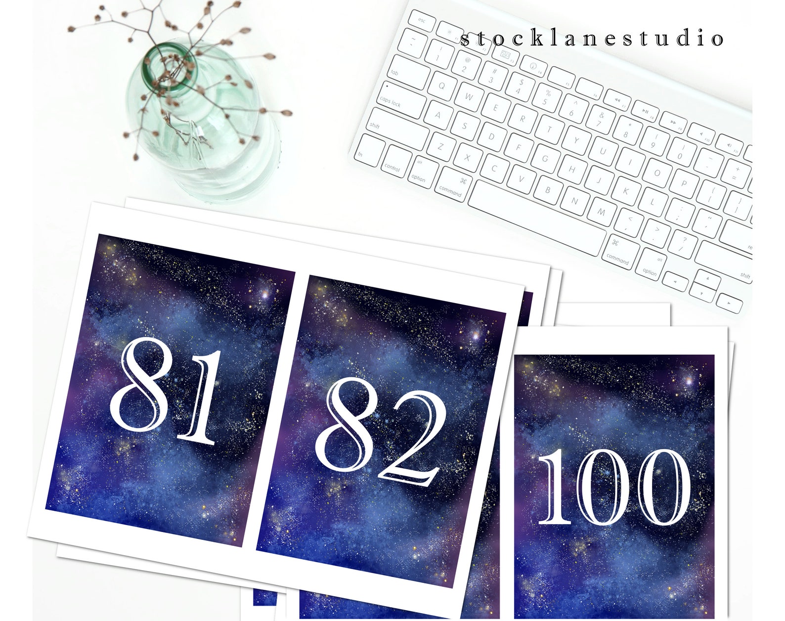 Printable Galaxy Table Numbers 61-80 Digital Space Number - Etsy