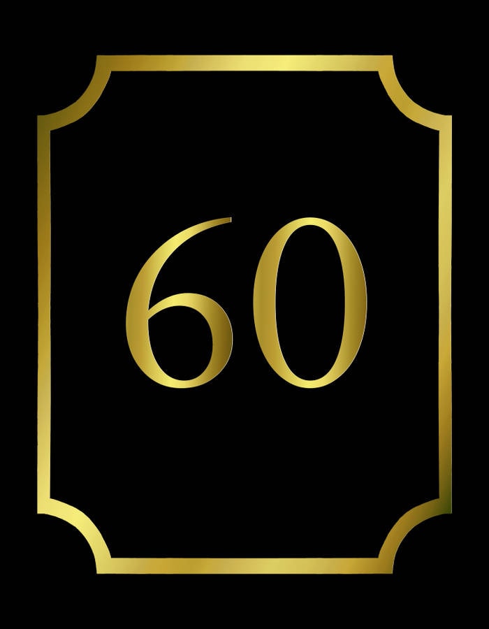 Printable Birthday Number Poster 60 gold black party Party | Etsy