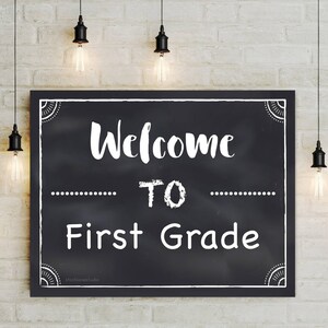 Back to School Printable Welcome to First Grade Sign for Teacher, Diy ...