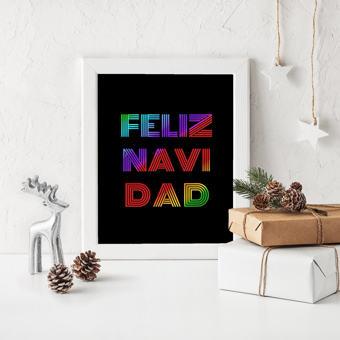 Printable Feliz Navidad Rainbow Wall Art, Instant Download Christmas ...