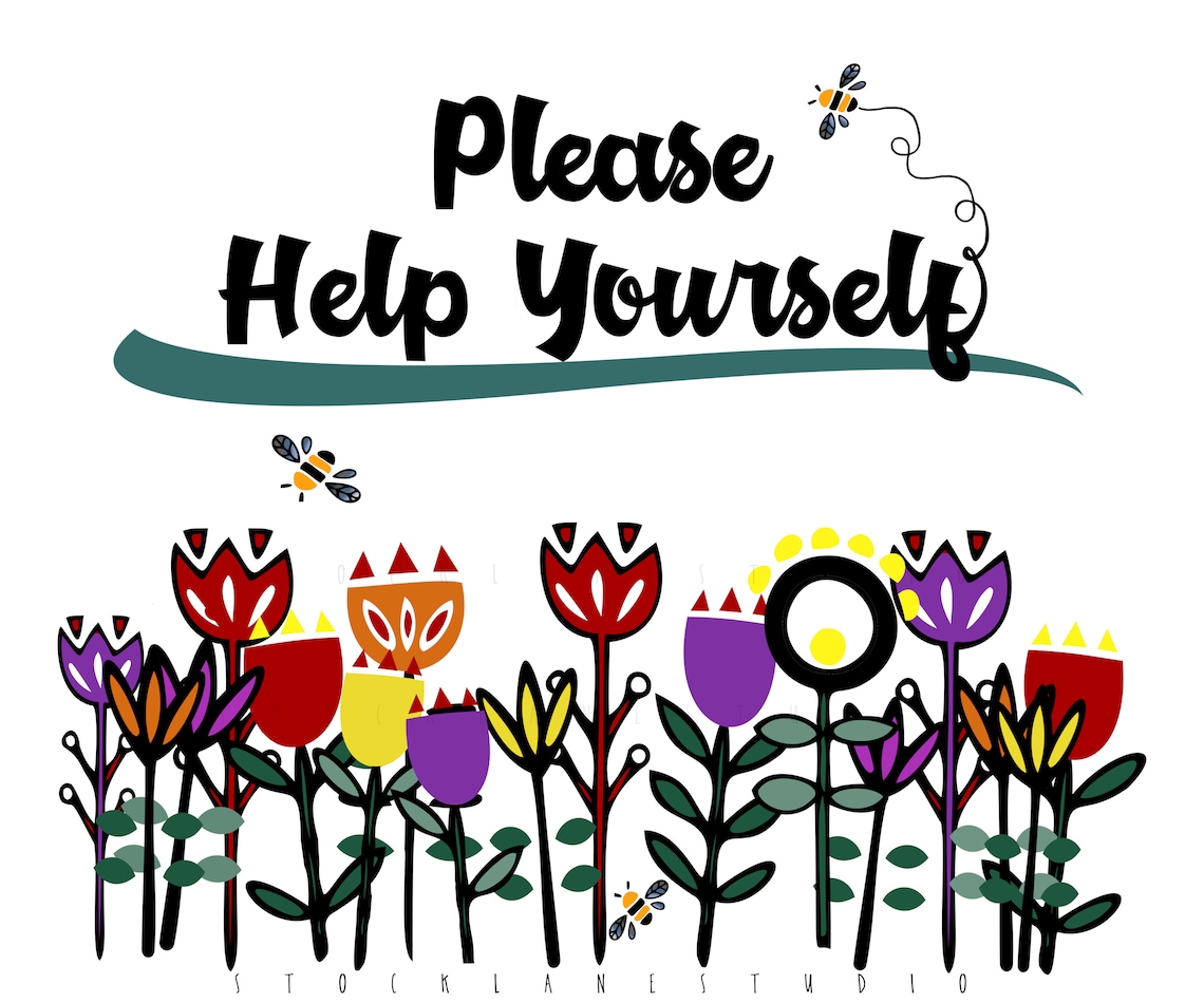 Please Help Yourself Printable Sign With Flowers and Bees Food - Etsy ...