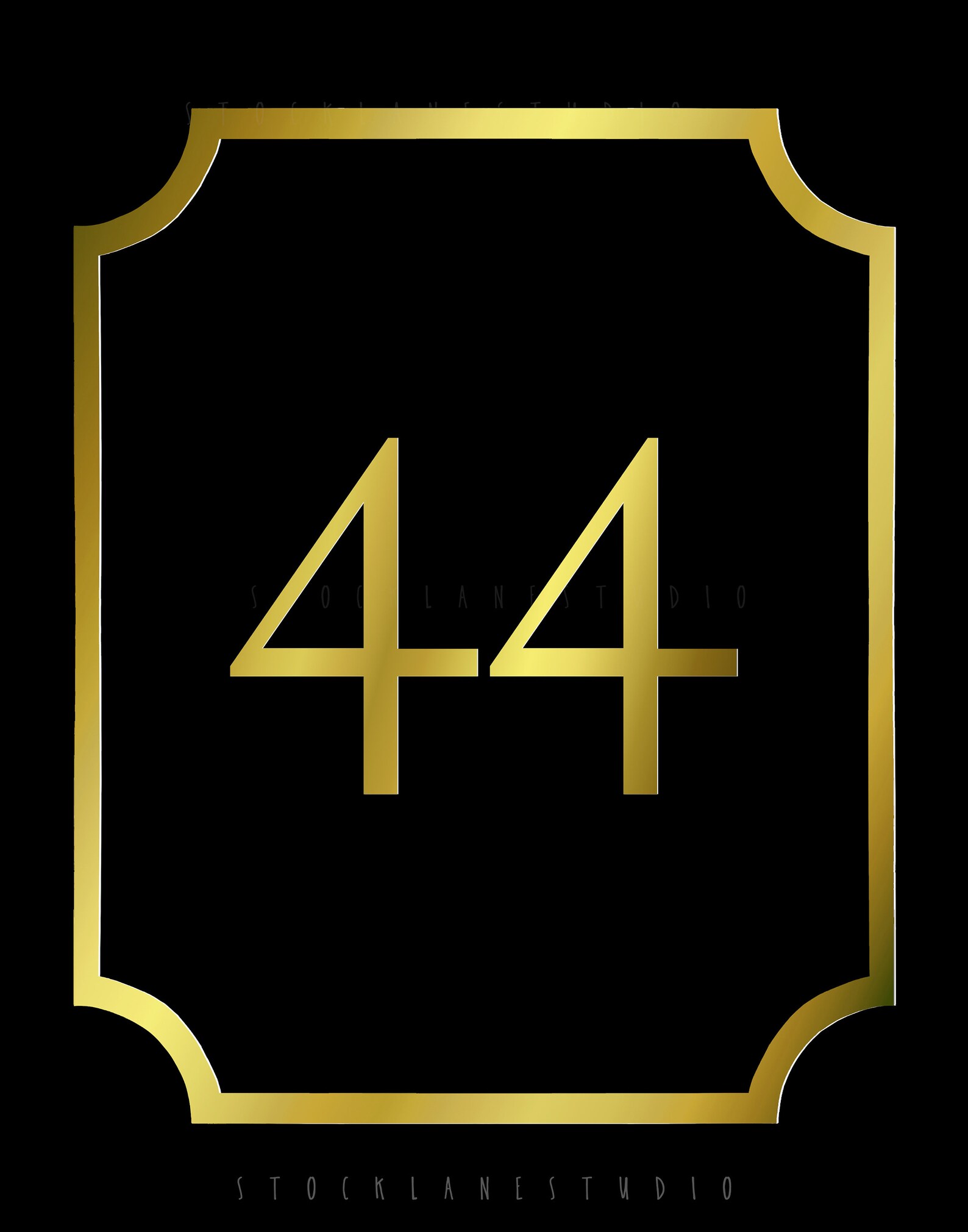 Printable Birthday Number Poster 44 Gold Black Party | Etsy