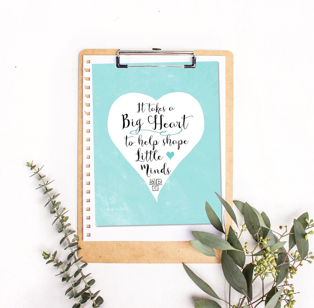 Teacher Appreciation Gift: Big Heart Printable (PDF, JPG) - Etsy