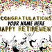 Printable Happy Retirement Customized Sign With Confetti Background ...