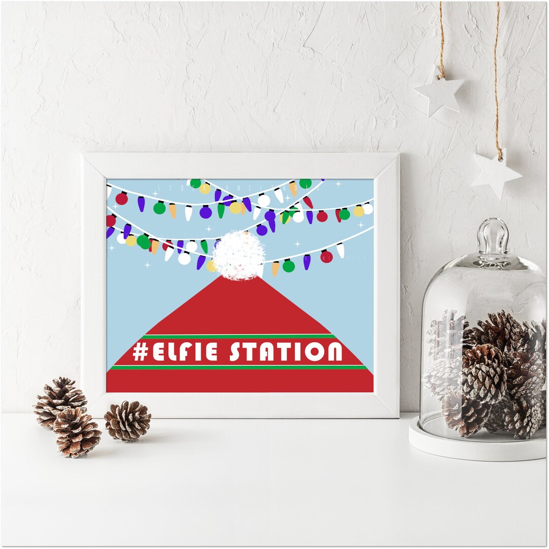 Elfie Station Printable Christmas Party Selfie Station Sign, 5x7 20x24 ...