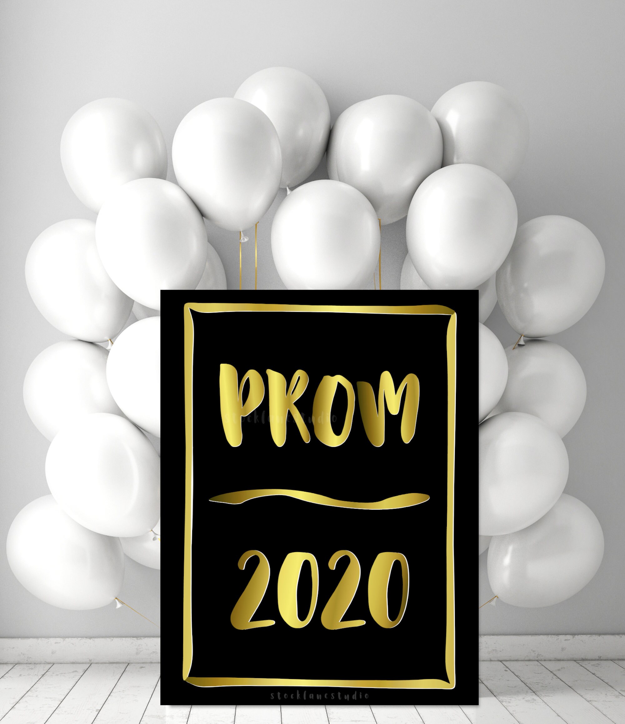 Printable Prom 2022 Poster Yard Sign Banner Gold Silver | Etsy
