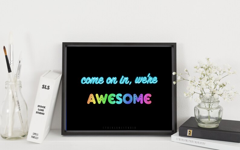 Printable Back to School Sign Come in We're Awesome - Etsy
