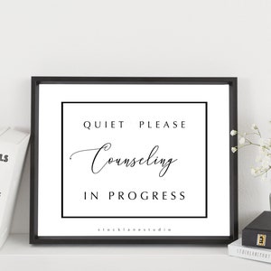 Printable Quiet Please Counseling in Session for Therapist, School ...