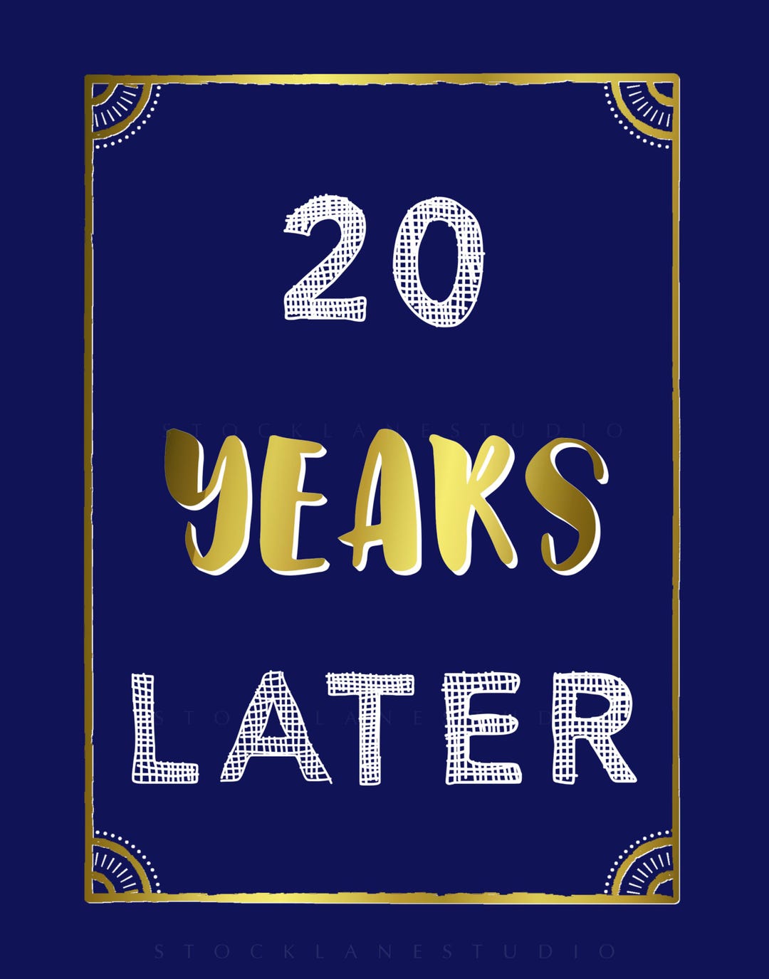 Printable Reunion Sign, Class 2004 Navy Blue and Gold Party Decorations ...