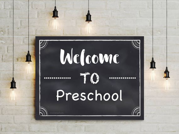 Printable Welcome to Preschool Back to School Chalkboard | Etsy