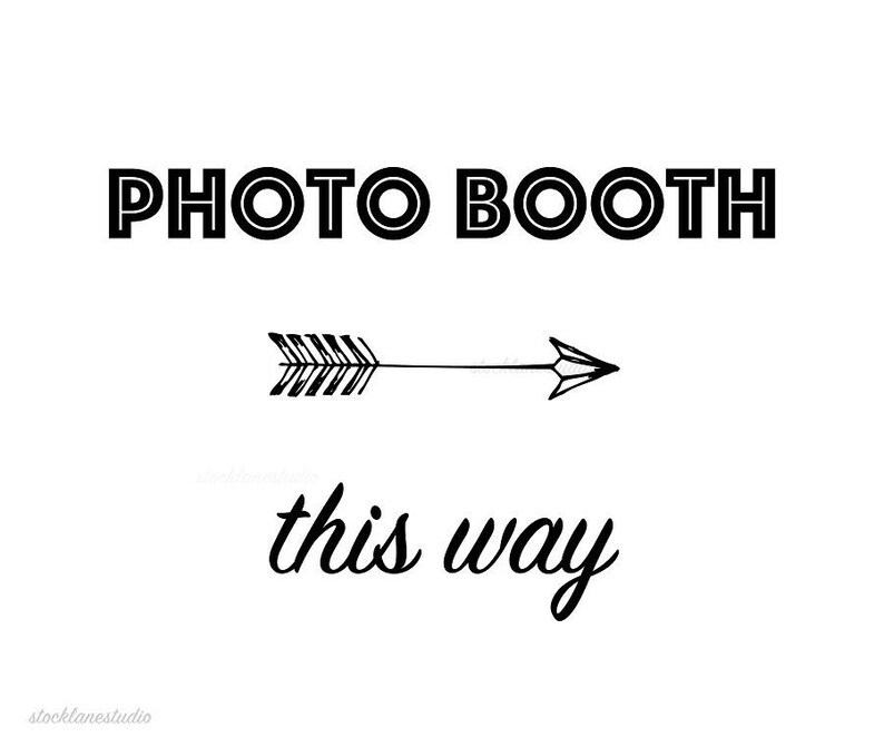 Printable Photo Booth Sign This Way Sign, Digital Black White Right ...