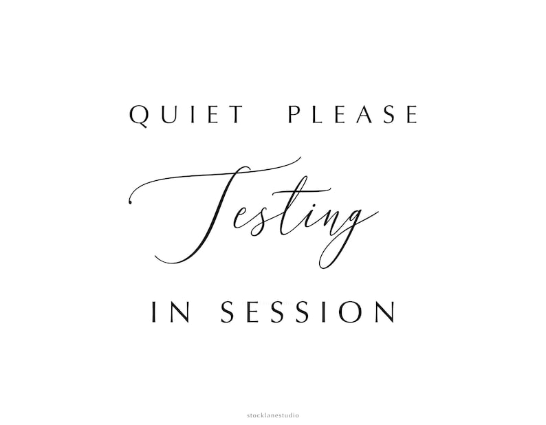 Printable Quiet Please Testing in Session DIY Shhh School or - Etsy