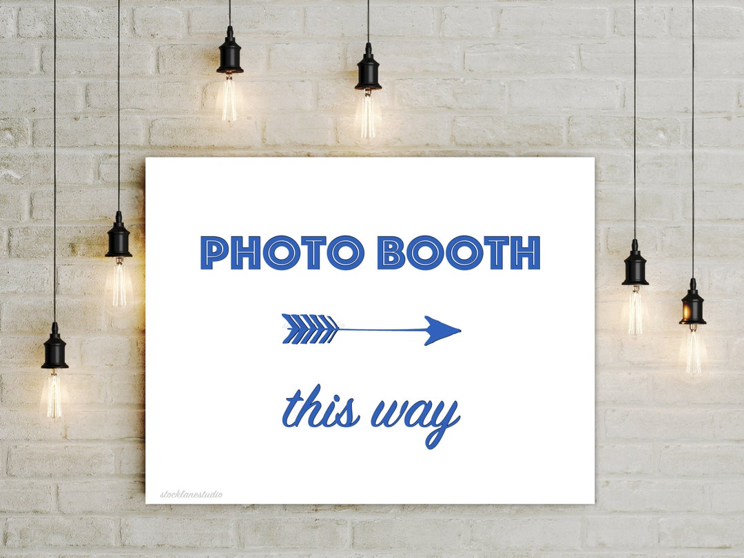 Photo Booth Sign: Navy Blue Arrow, Party Decor (digital Download) - Etsy