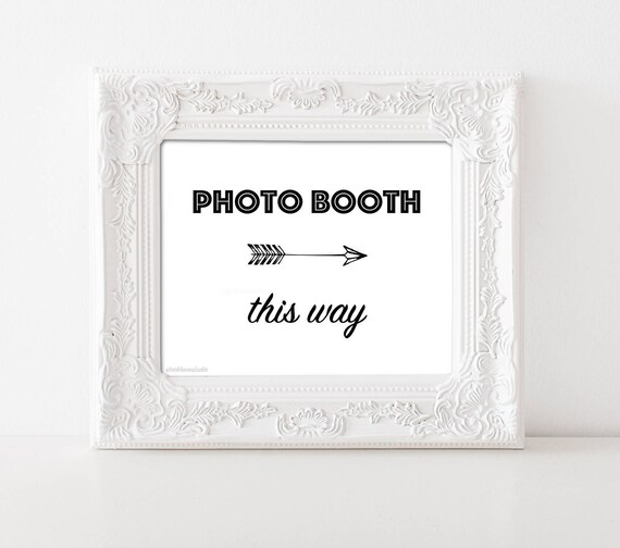 Printable Photo Booth Sign This Way Sign Digital Black White - Etsy