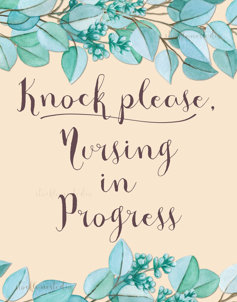 Breastfeeding Sign, Lactation Room Decor, Nursing in Progress (PDF ...
