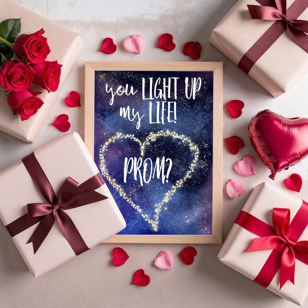 Printable Blue Galaxy Promposal Poster | You Light up My Life - Etsy