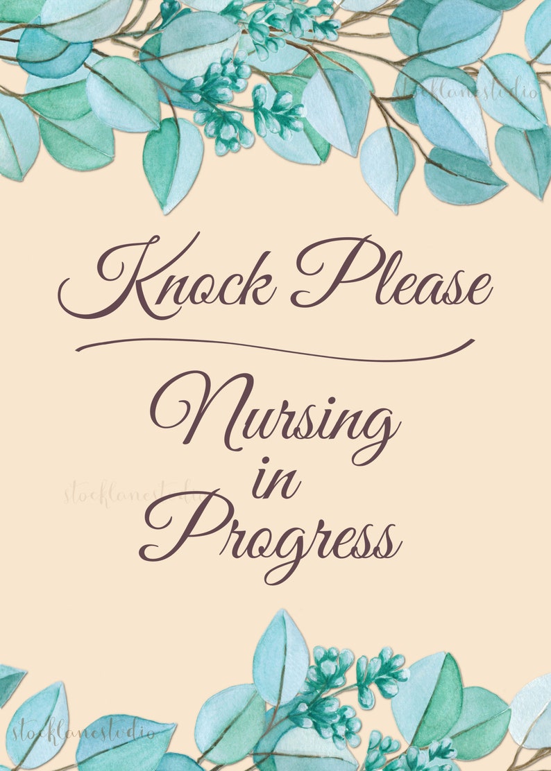 Printable 2 Sided Sign for Nursing Mothers Knock Please - Etsy