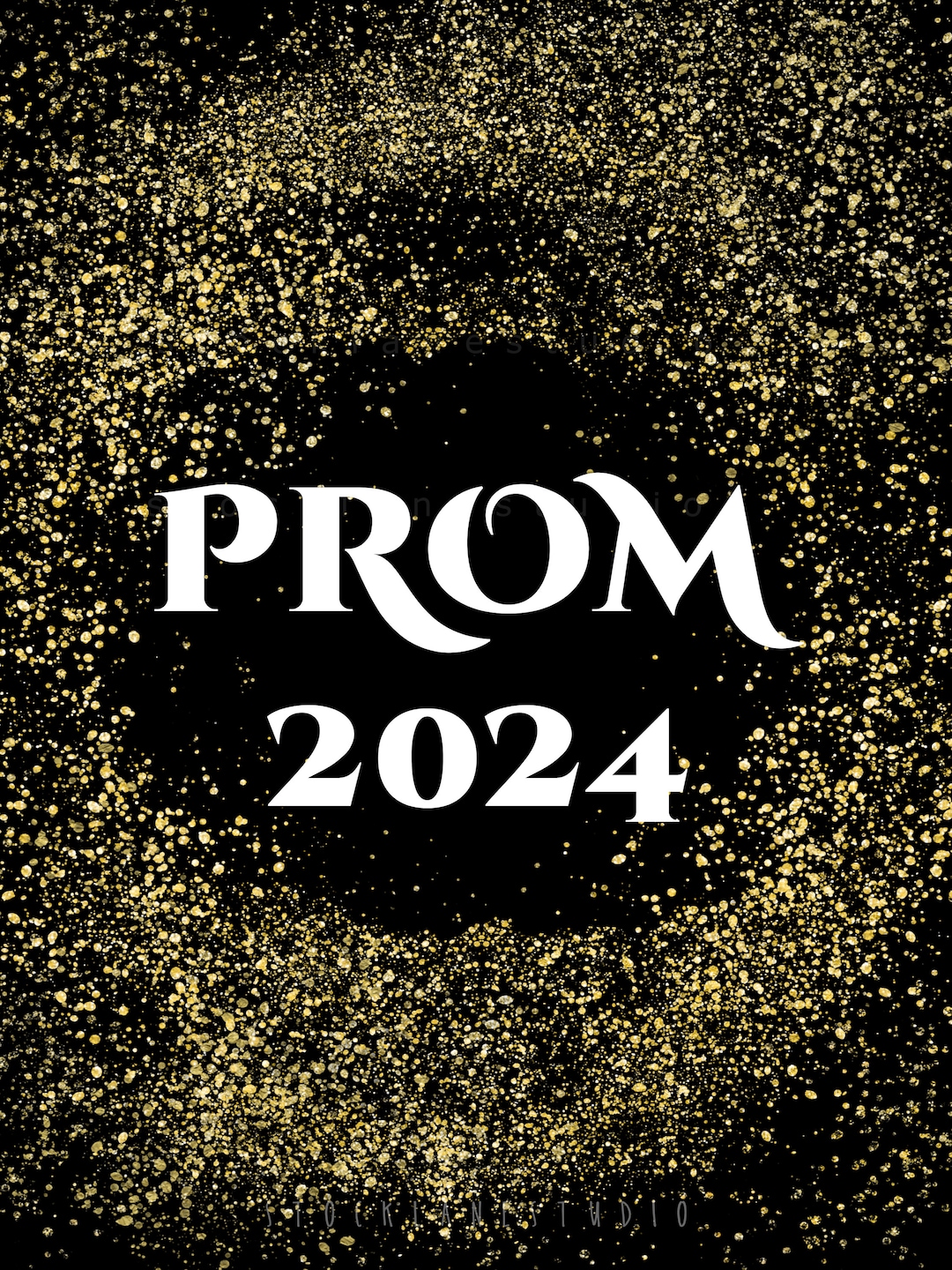 Printable Sign Prom 2024 in Gold Glitter on Black, Event Sign for Prom ...