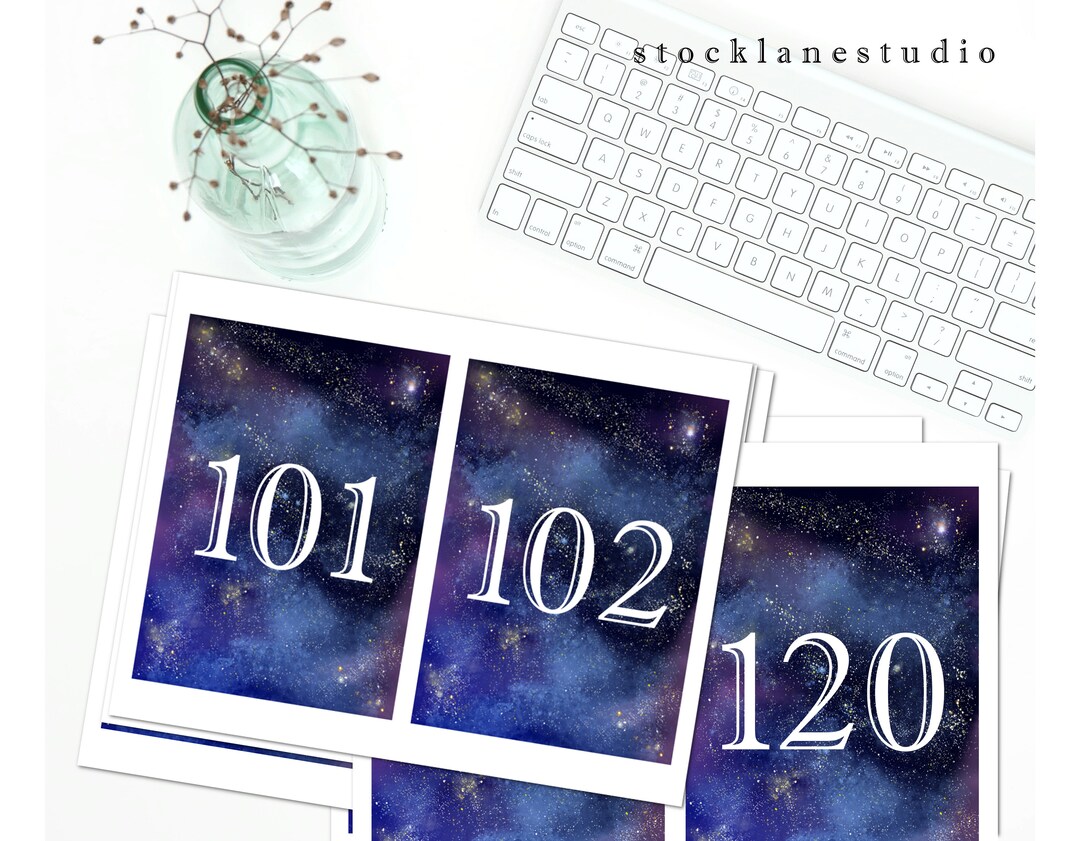 Galaxy Table Numbers 101-120: Space Theme Party Decor (digital Download ...