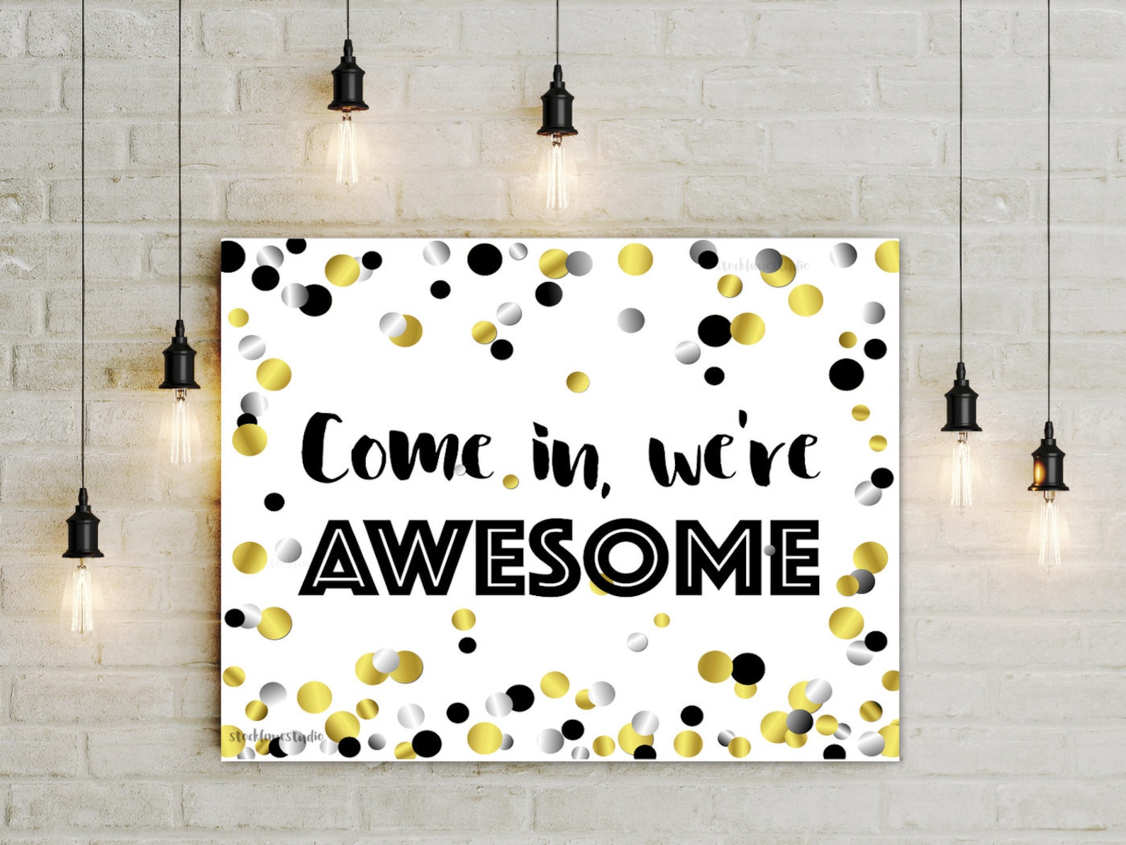 Come on in We're Awesome Printable Welcome Door Sign - Etsy