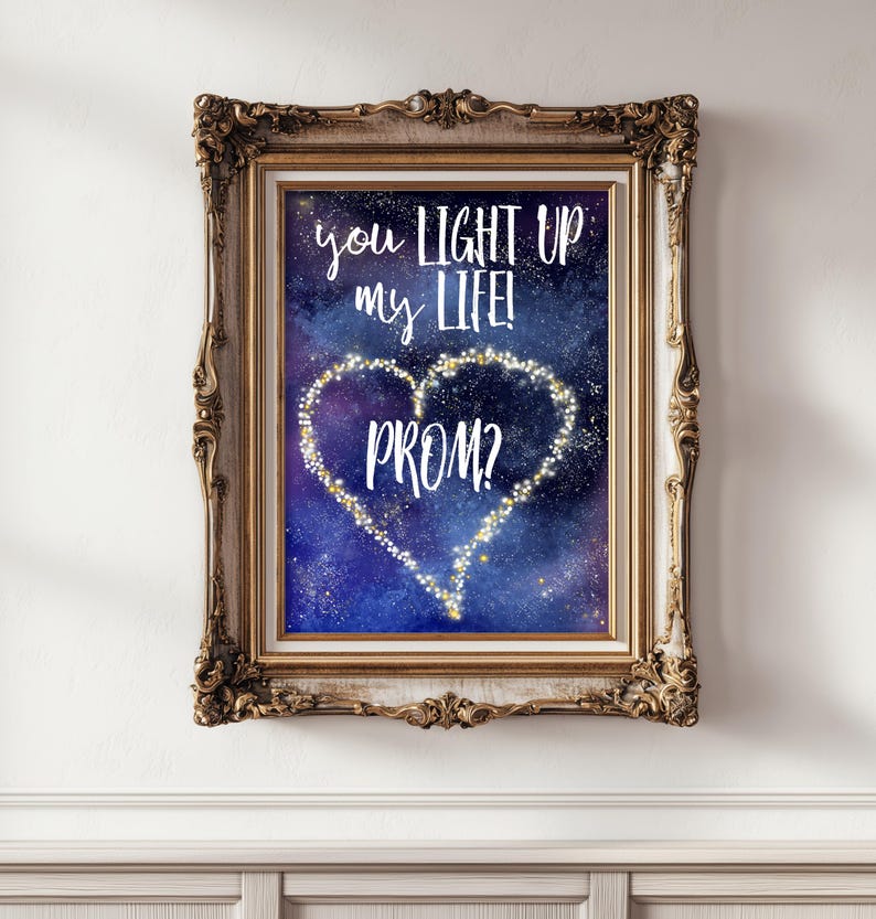 Printable Celestial Blue Promposal Poster | You Light up My Life Starry ...