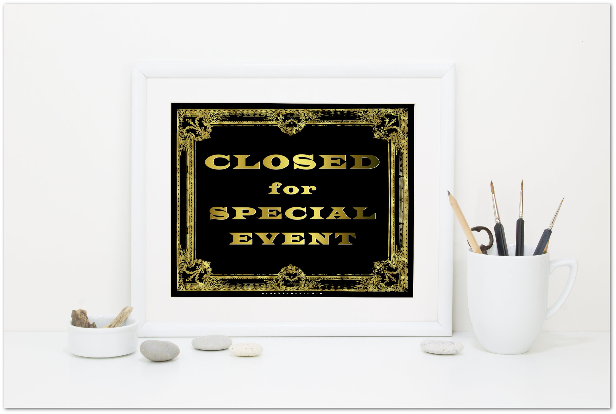 Closed Printable Event Sign Gold Black Closed for Special - Etsy Canada