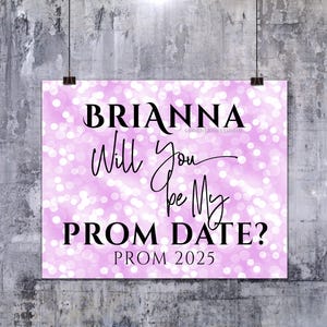 Custom Printable Promposal Sign Will You Be My Prom Date Poster, Prom ...