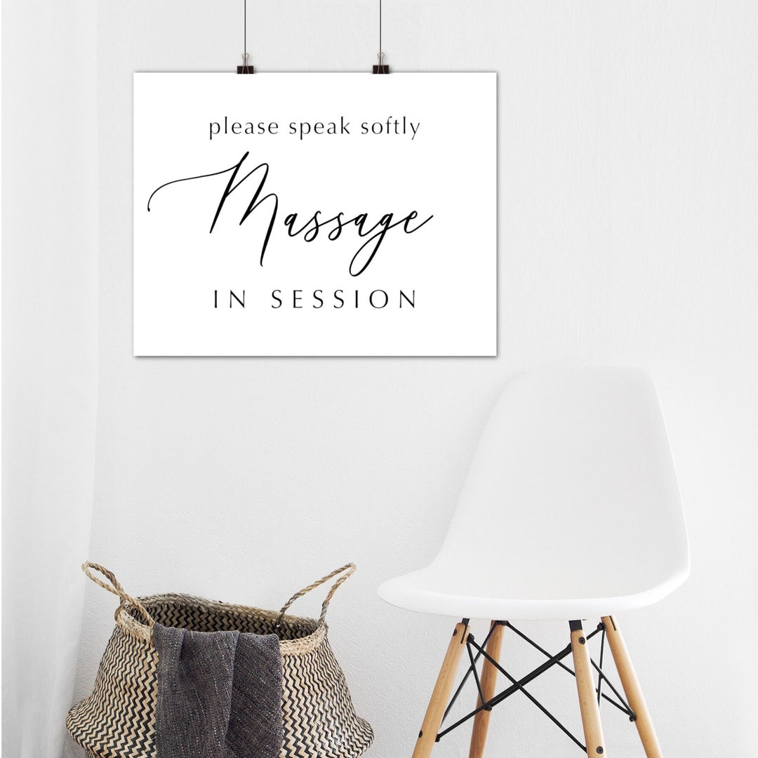 Please Speak Softly Massage in Session, Printable Black on White Do Not ...