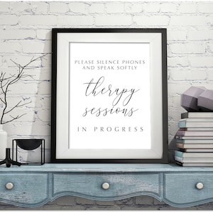 Therapy Sessions Sign: Silence Phones, Speak Softly (PDF & JPG) - Etsy
