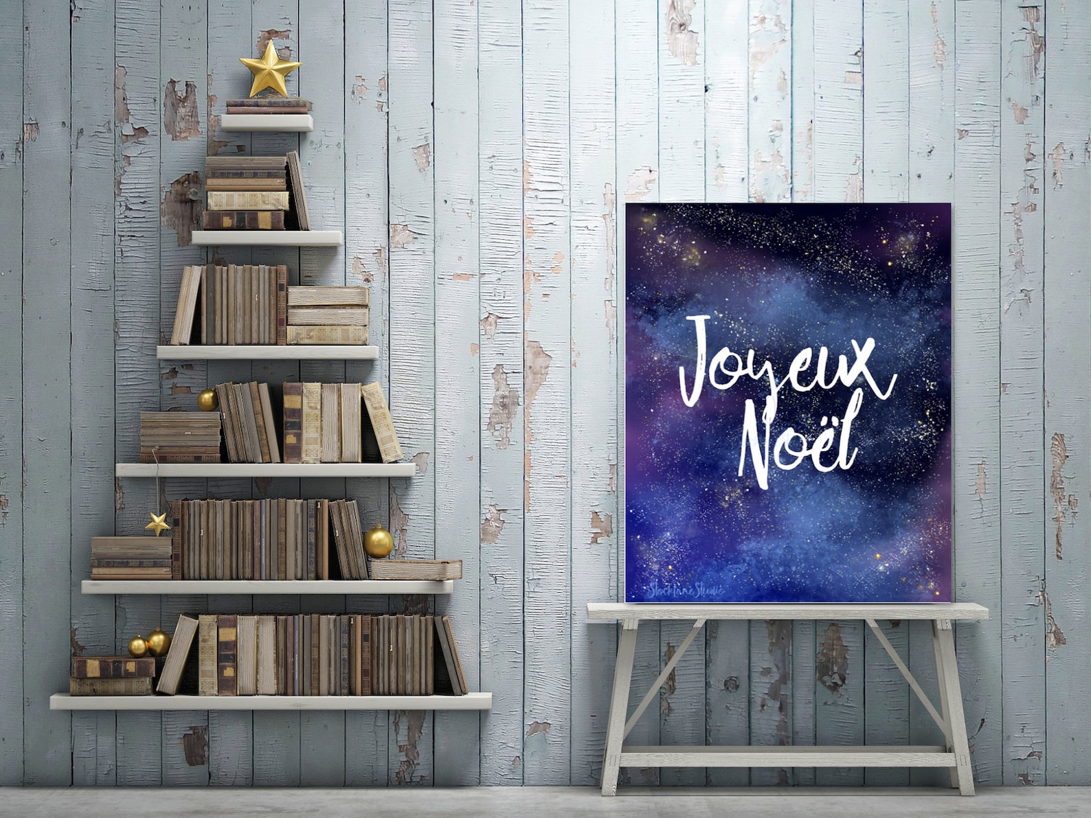 Printable Joyeux Noel Art Print Celestial Christmas | Etsy