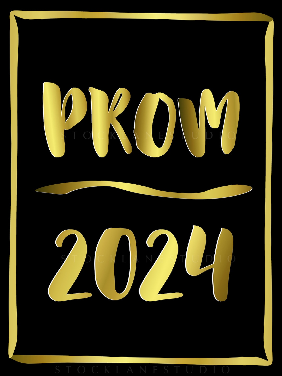 Printable High School Prom 2024 Poster in Black and Gold, DIY Digital ...