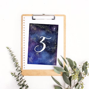 Printable Galaxy Table Number Signs Numbers 1-20 Space Theme - Etsy