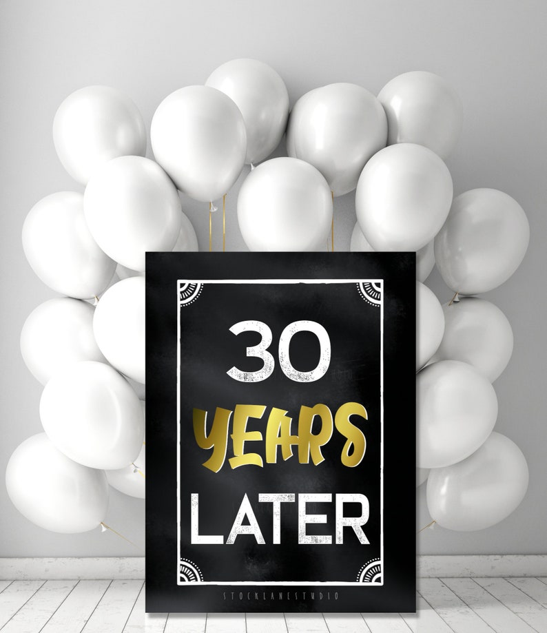 Printable High School Reunion Sign Thirty Years Later 30th | Etsy