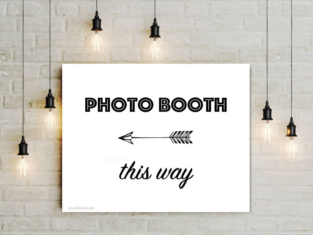 Printable Photo Booth This Way Sign With Left Arrow, Graduation Party ...